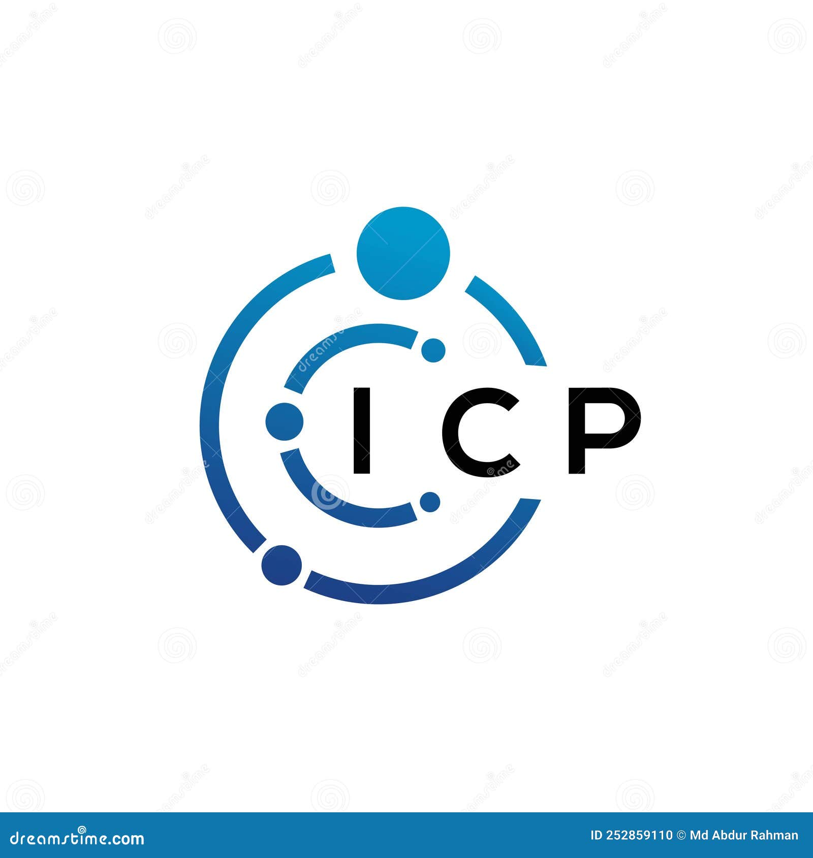 ICP Letter Technology Logo Design On White Background. ICP Creative ...