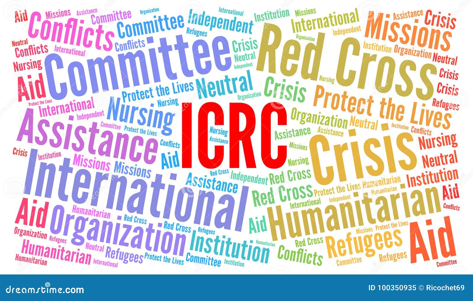 ICRC word cloud stock illustration. Illustration of hospital - 100350935