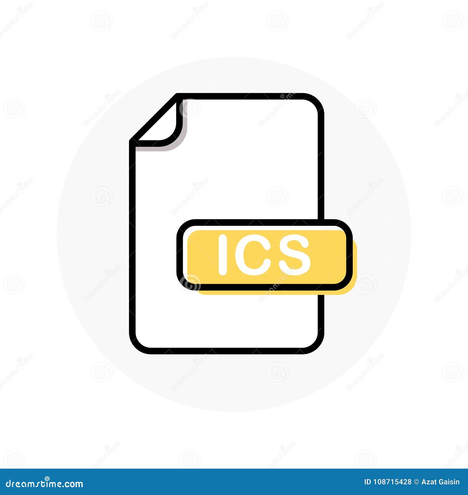ICS File Format, Extension Color Line Icon Stock Vector - Illustration ...