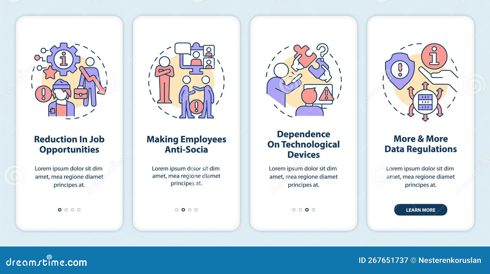 ICT in Business Disadvantages Onboarding Mobile App Screen Stock ... ICT in Business Disadvantages Onboarding Mobile App Screen Stock ...