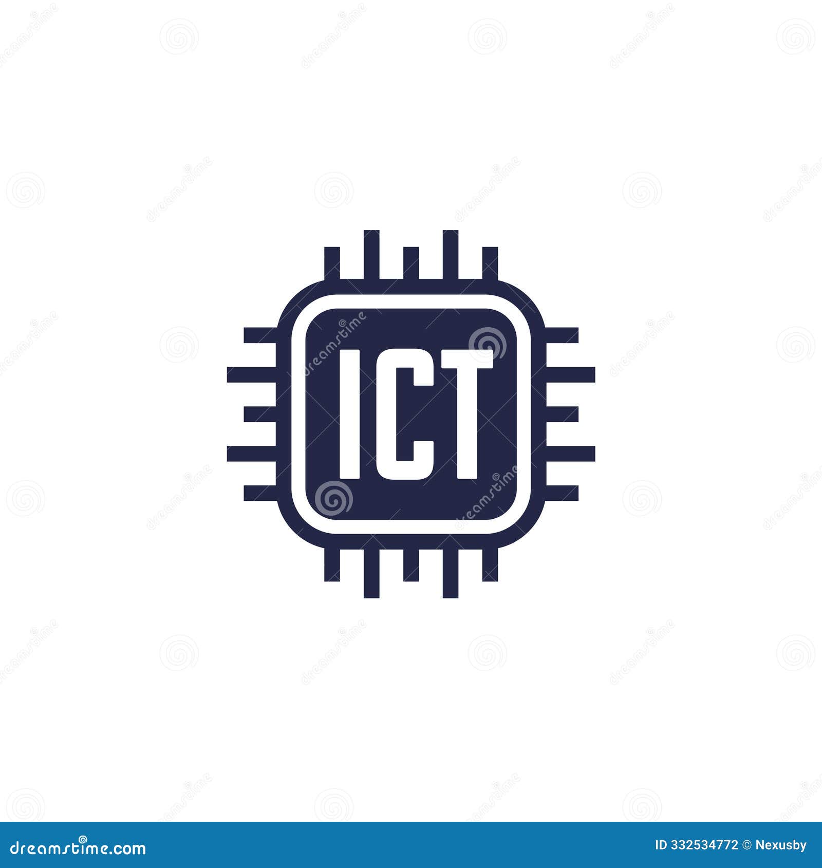 ICT Icon Information and Communications Technology Stock Illustration ...