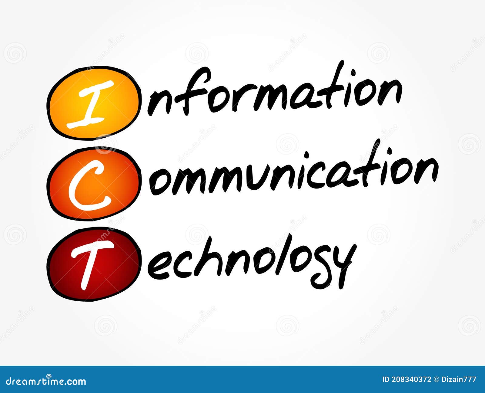 ICT - Information Communication Technology Acronym Stock Illustration ...