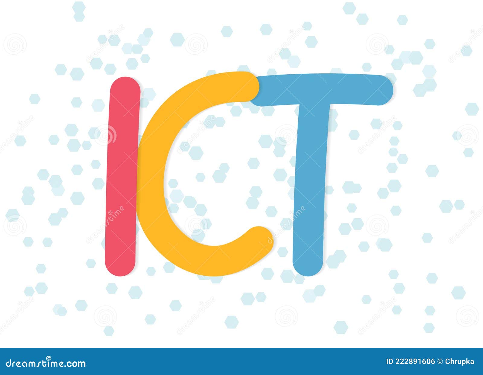 ICT Information and Communication Technology Colorful Acronym Stock ...