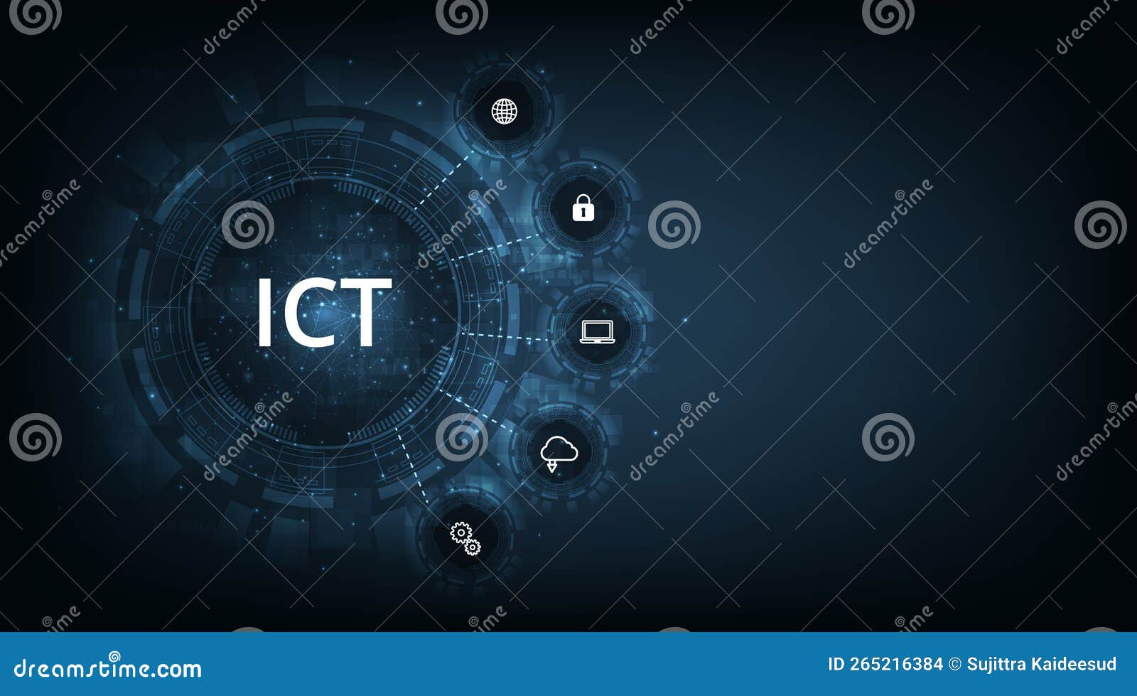 ICT- Information and Communication Technology Concept. Stock Vector ...