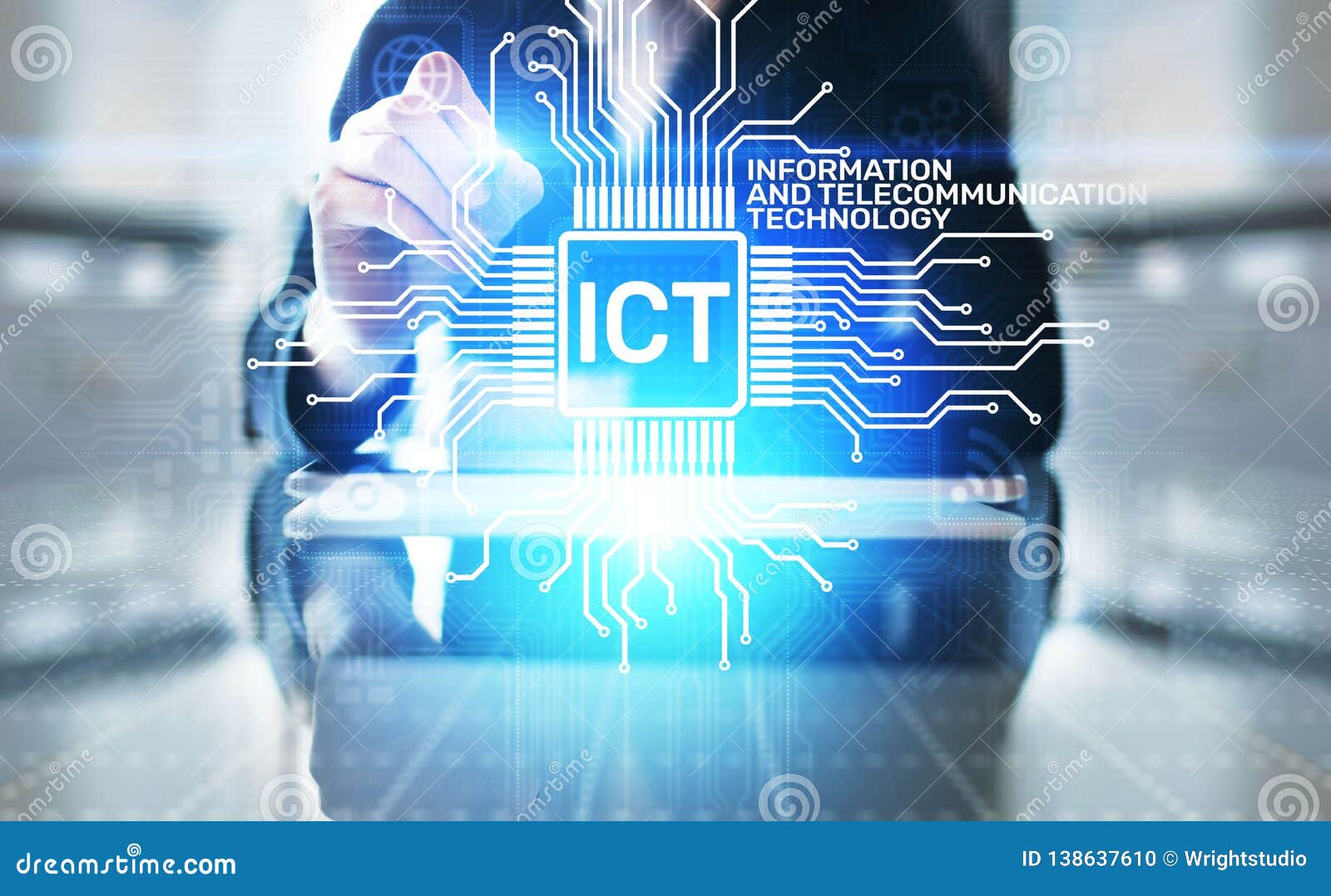 ICT - Information and Communication Technology Concept on Virtual ...