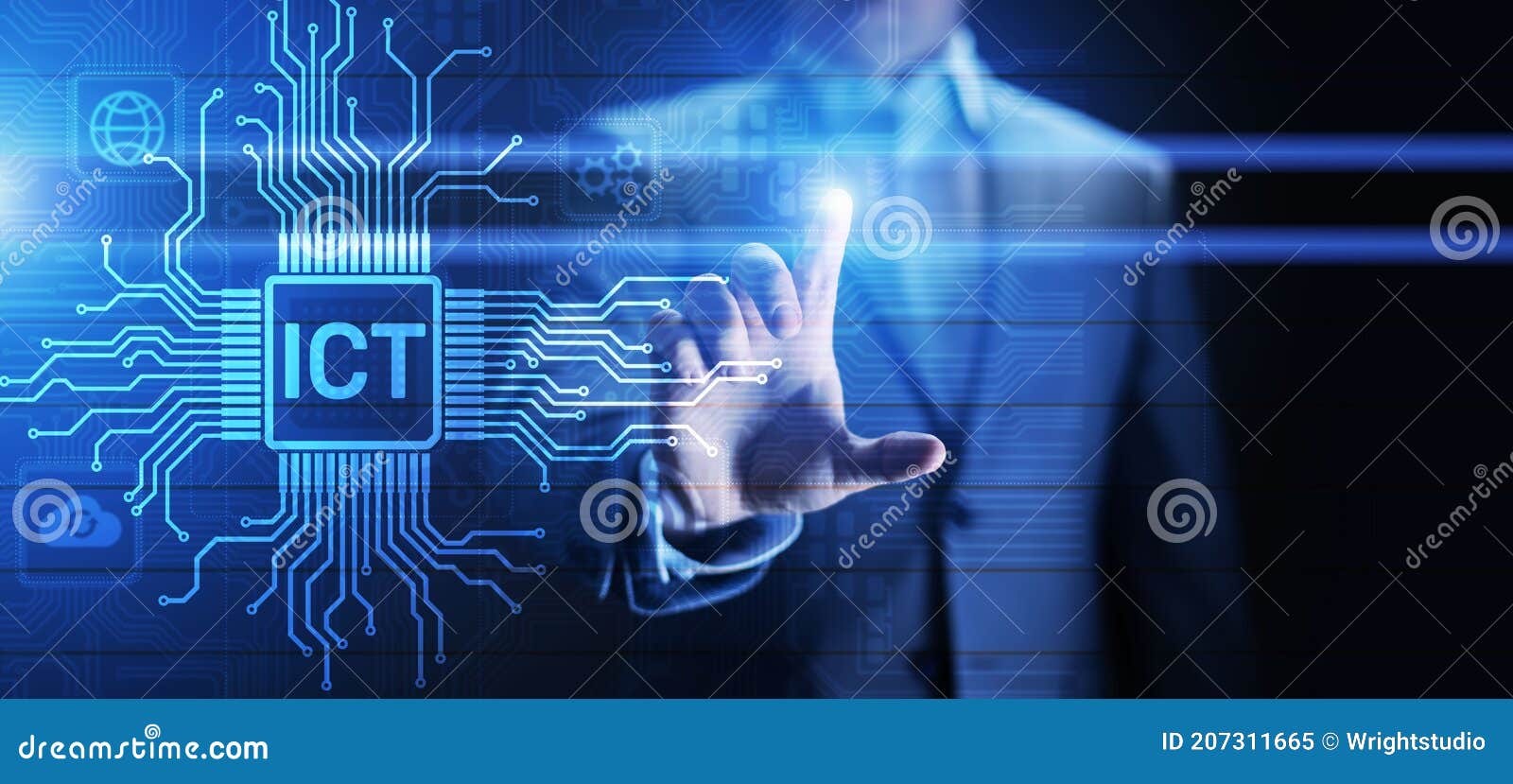 ICT - Information and Communication Technology Concept on Virtual ...