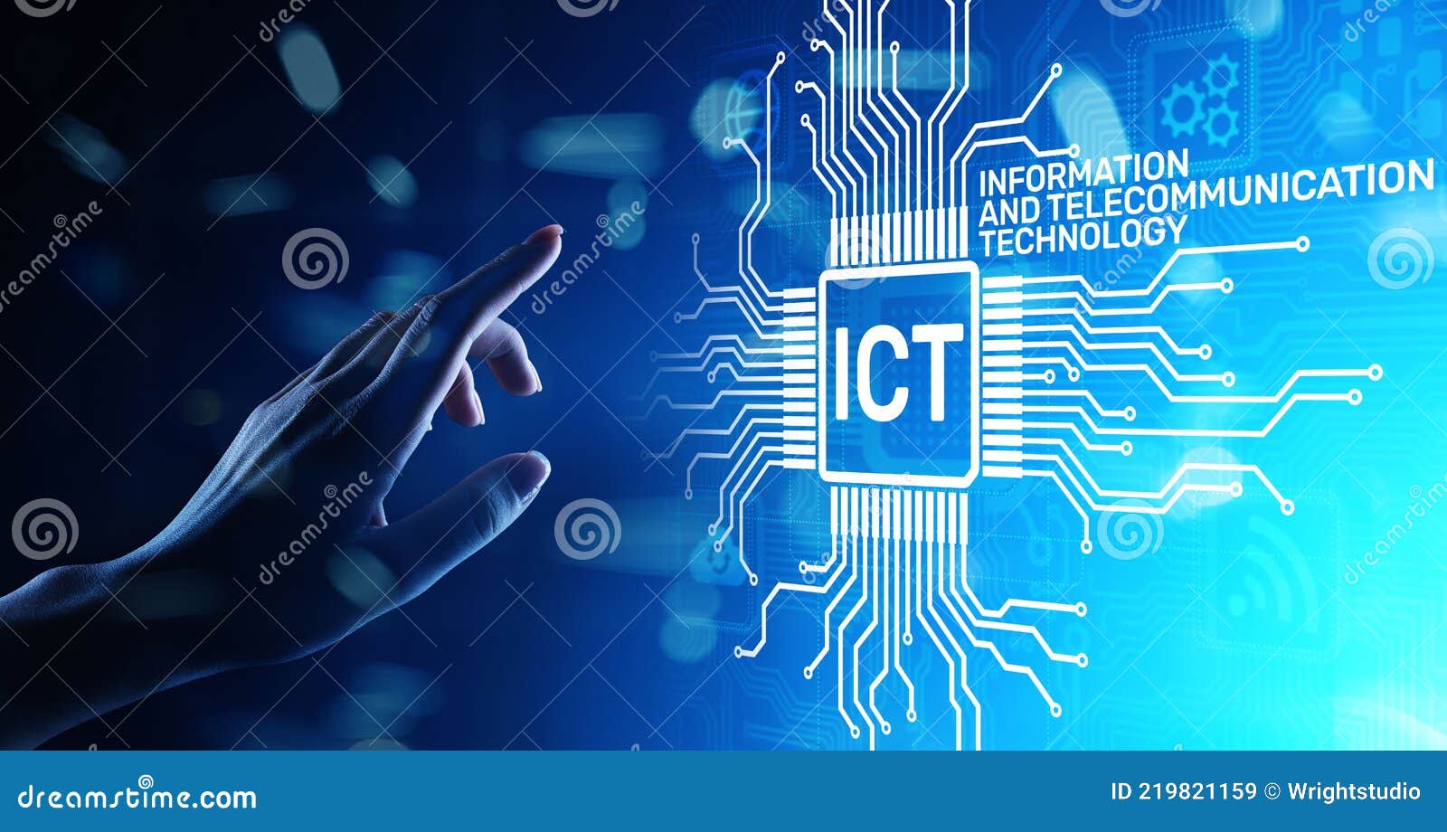 ICT - Information and Communication Technology Concept on Virtual ...