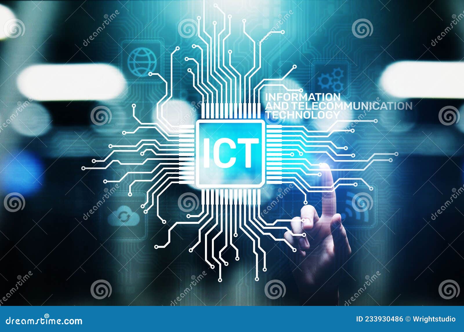 ICT - Information and Communication Technology Concept on Virtual ...