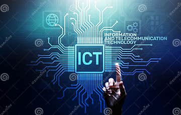 ICT - Information and Communication Technology Concept on Virtual ...