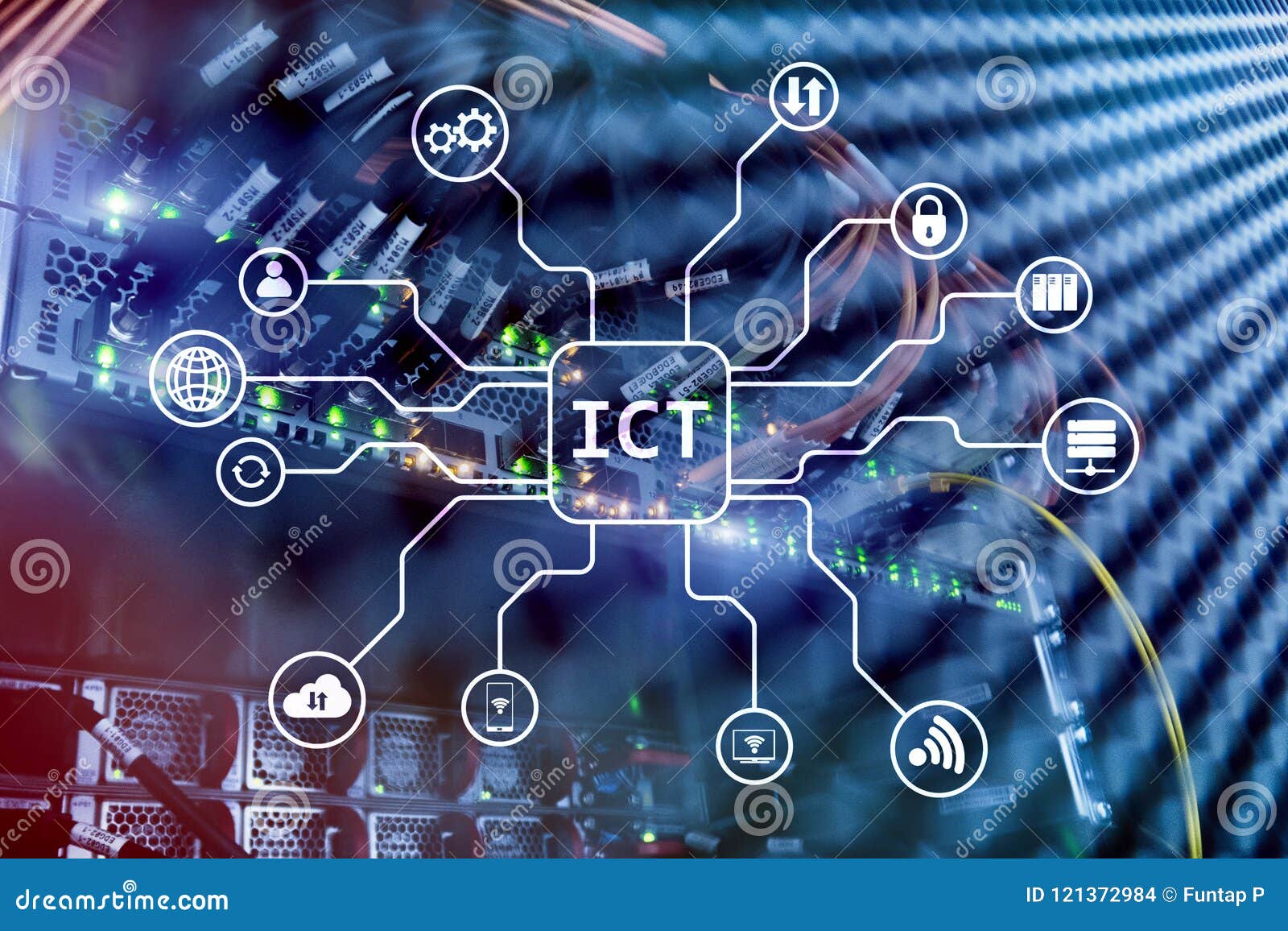 ICT - Information and Communications Technology Concept on Server Room ...