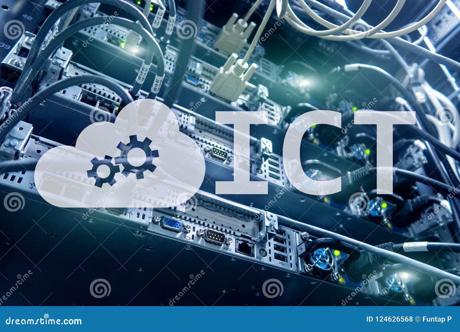 ICT - Information and Communications Technology Concept on Server Room ...