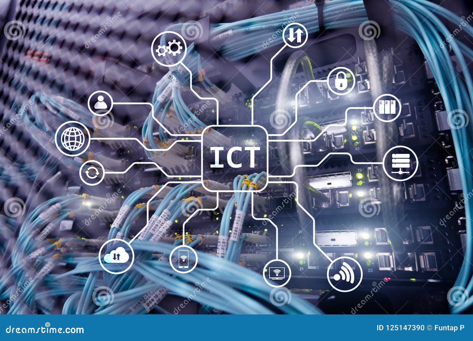 ICT - Information and Communications Technology Concept on Server Room ...
