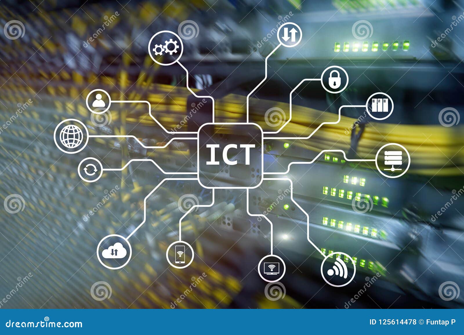 ICT - Information and Communications Technology Concept on Server Room ...