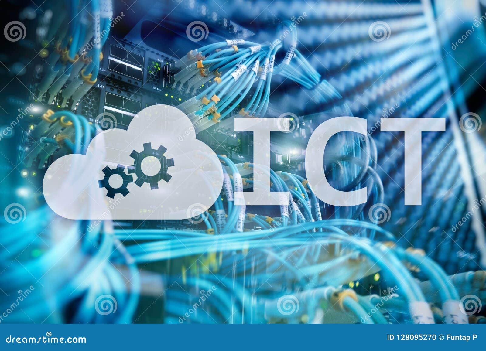 ICT - Information and Communications Technology Concept on Server Room ...