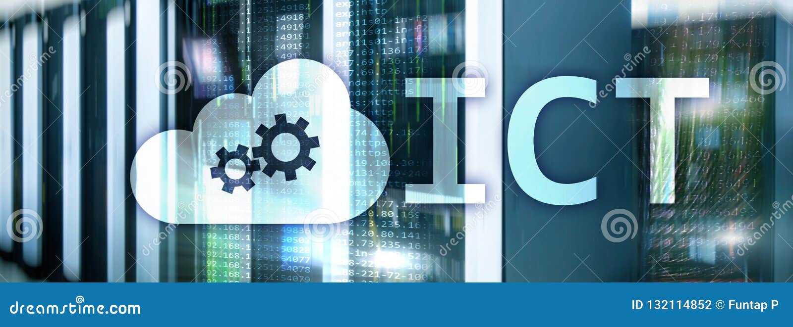 ICT. Information And Communications Technology On Modern Server Room ...