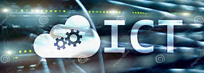 ICT - Information and Communications Technology Concept on Server Room ...