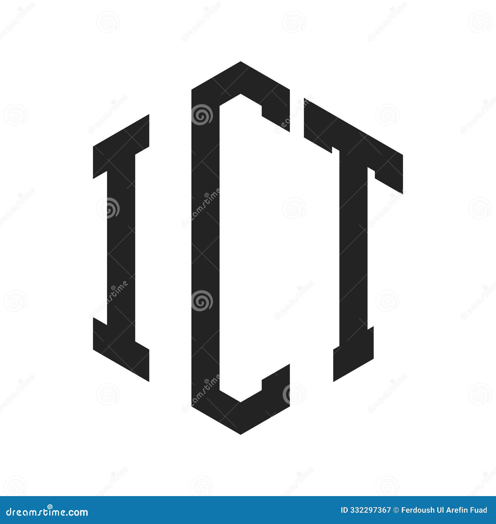 ICT Logo Design. Initial Letter ICT Monogram Logo Using Hexagon Shape ...