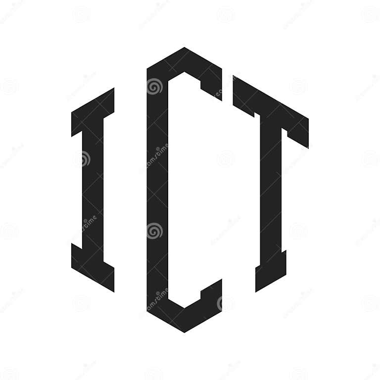 ICT Logo Design. Initial Letter ICT Monogram Logo Using Hexagon Shape ...