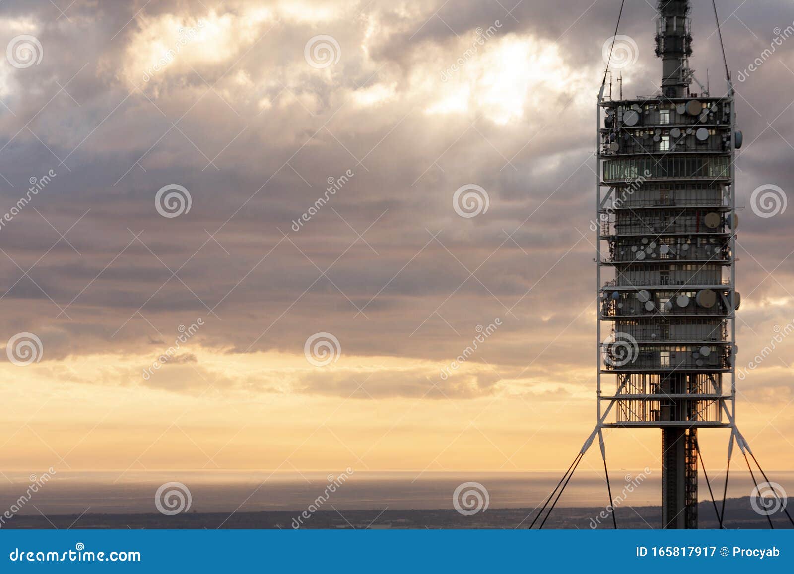 Ict tower stock image. Image of electric, mast, cell - 165817917