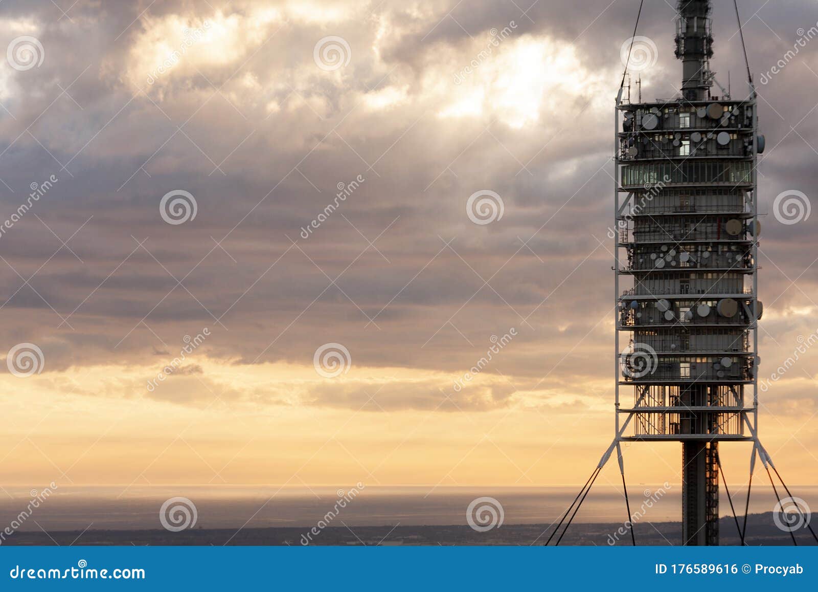 Ict tower stock photo. Image of broadcast, communication - 176589616