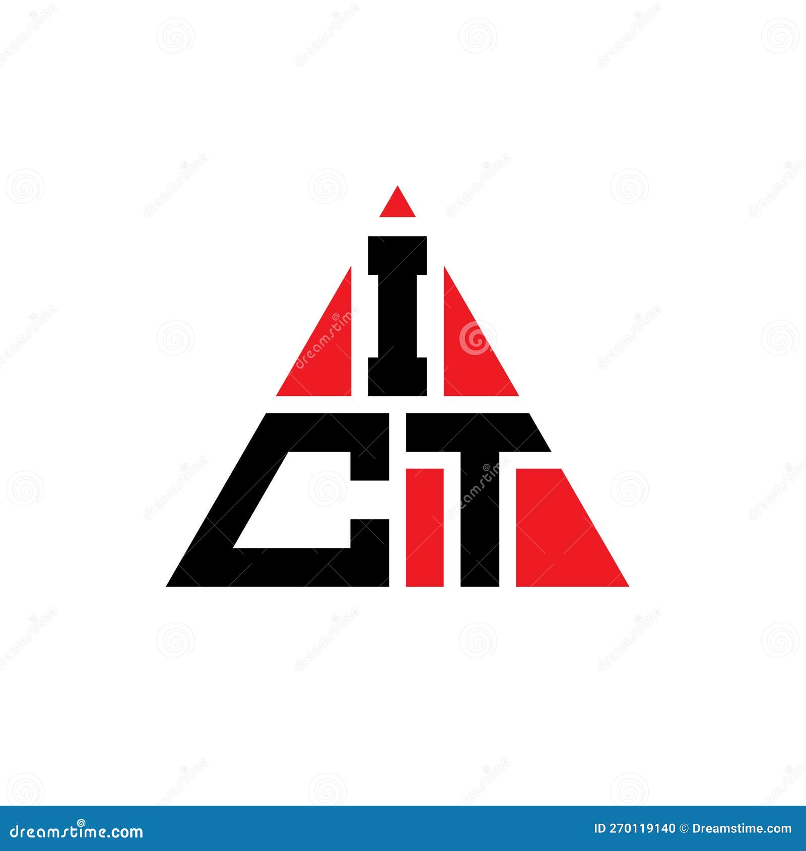 ICT Triangle Letter Logo Design with Triangle Shape. ICT Triangle Logo ...