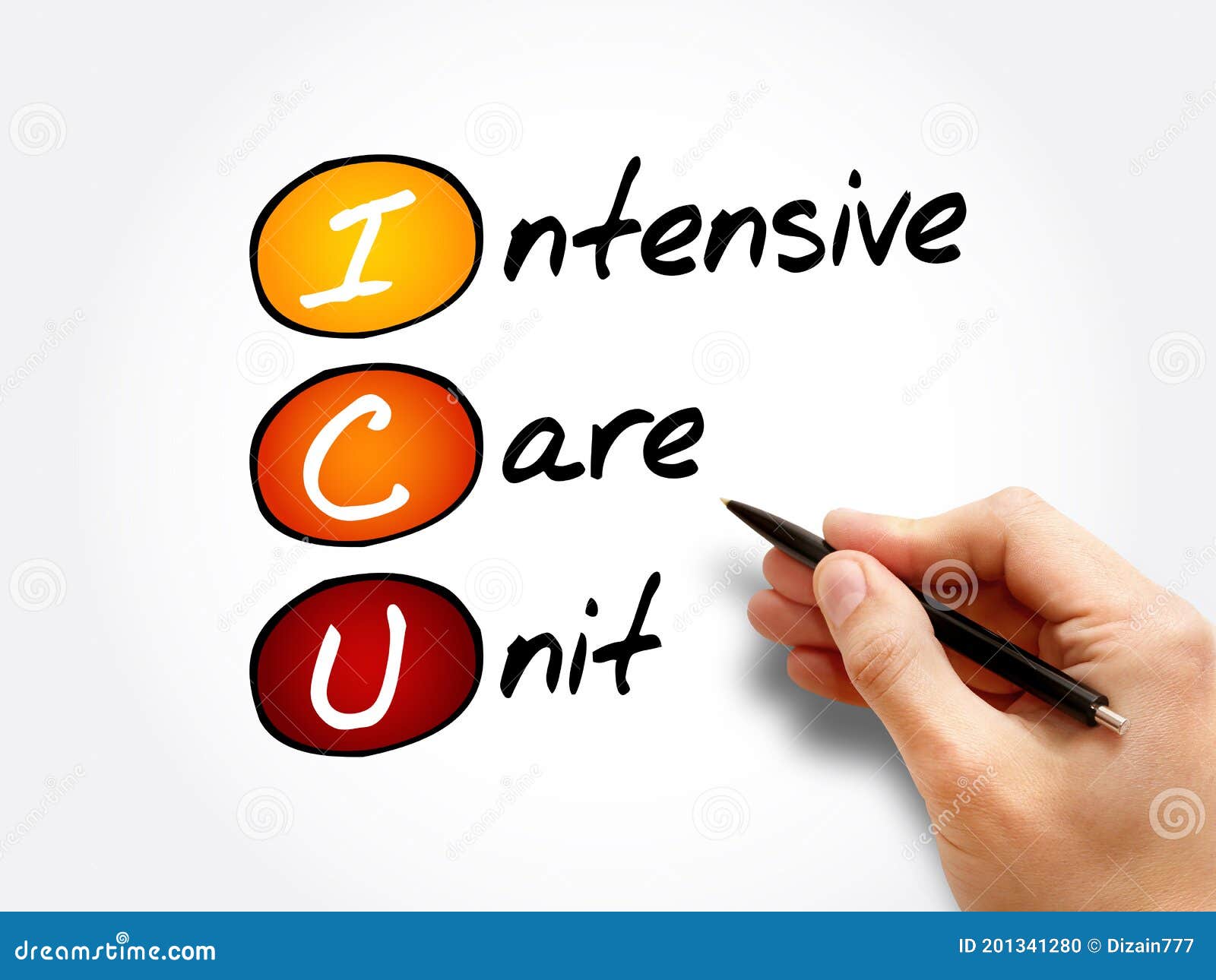 ICU - Intensive Care Unit Acronym Stock Photo - Image of hand, high ...