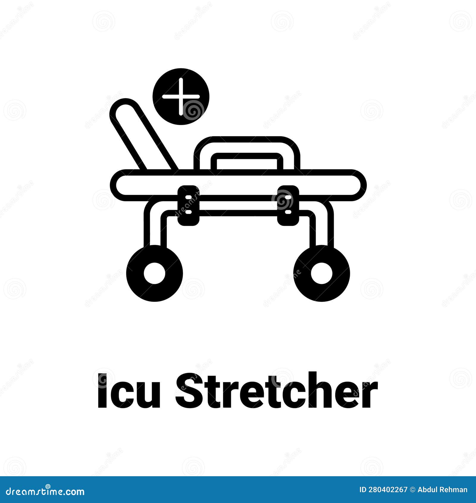 ICU Stretcher Vector Icon Easily Modify. Stock Vector - Illustration of ...