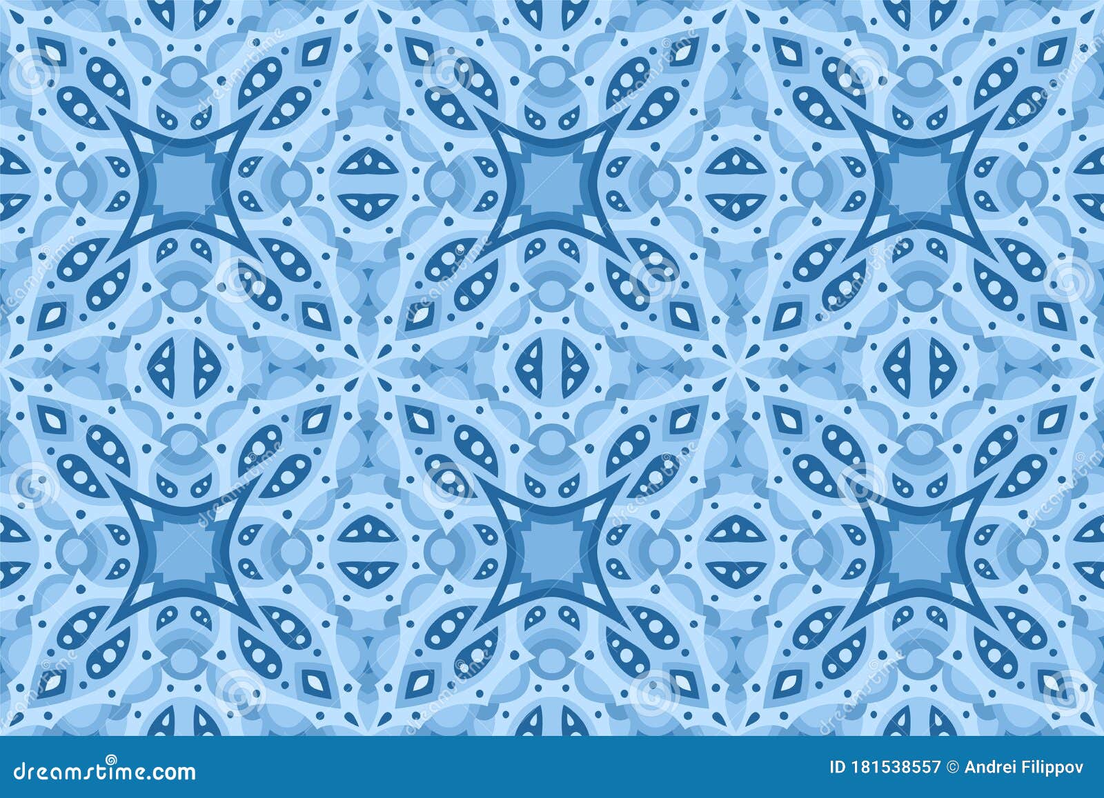 Icy Art with Blue Abstract Seamless Pattern Stock Vector - Illustration ...