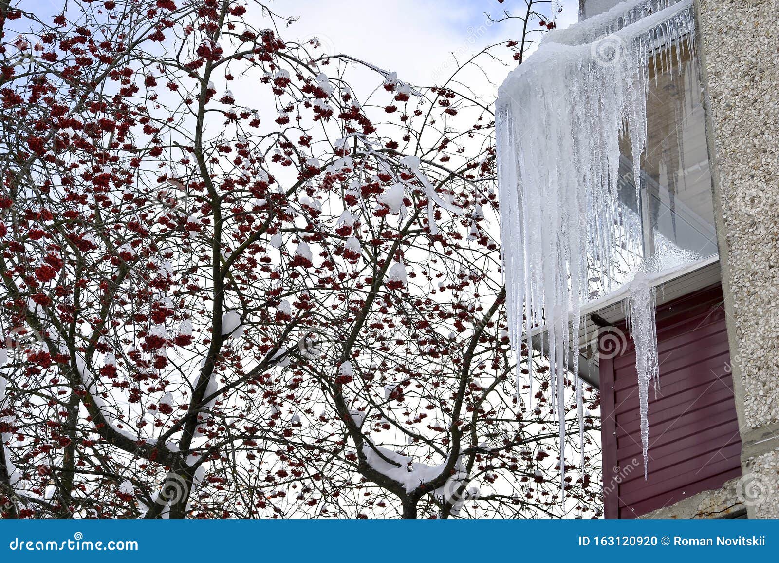 Icy Balcony of the House after a Sharp Temperature Drop Stock Photo ...