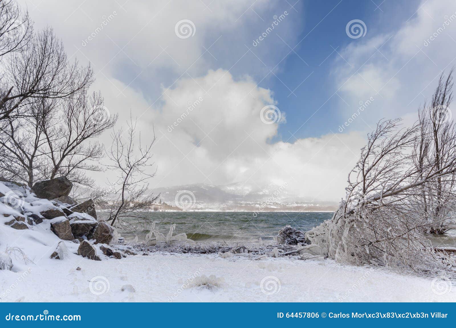 Icy beach stock photo. Image of coastal, cold, waves - 64457806