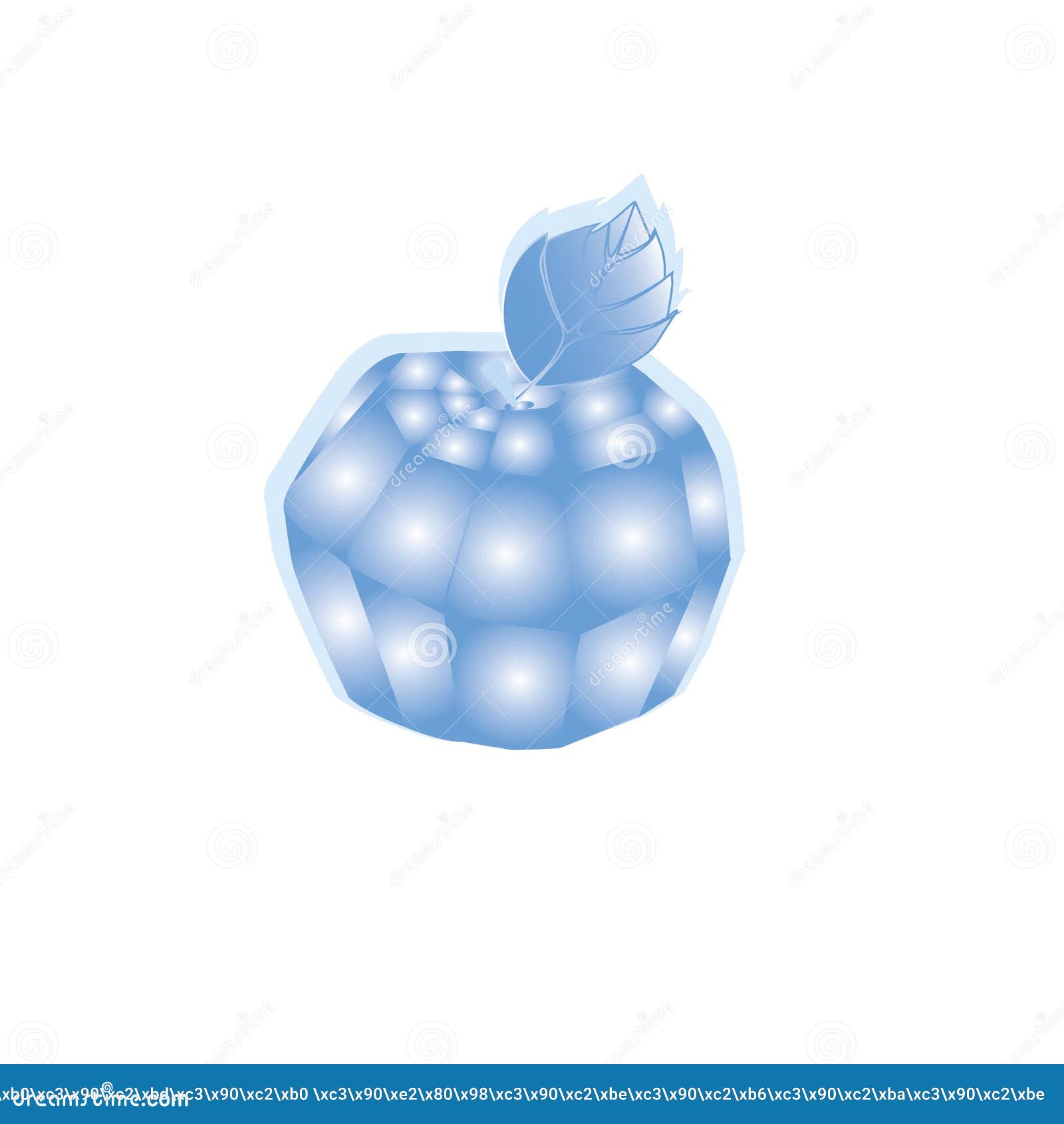Icy Blue Apple White Background Stock Illustrations – 4 Icy Blue Apple ...