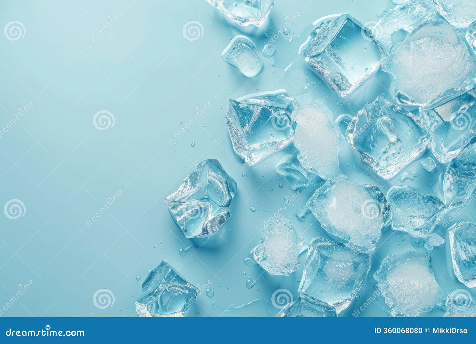 Icy Blue Cubes Panorama on Cool Background in Light Blue Color Scheme ...