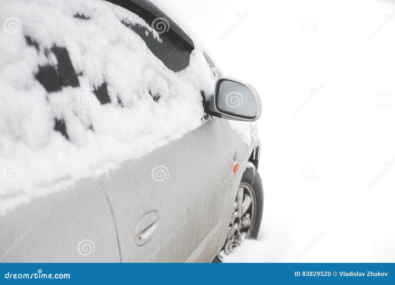 Icy car in the winter. stock photo. Image of mirror, conditions - 83829520