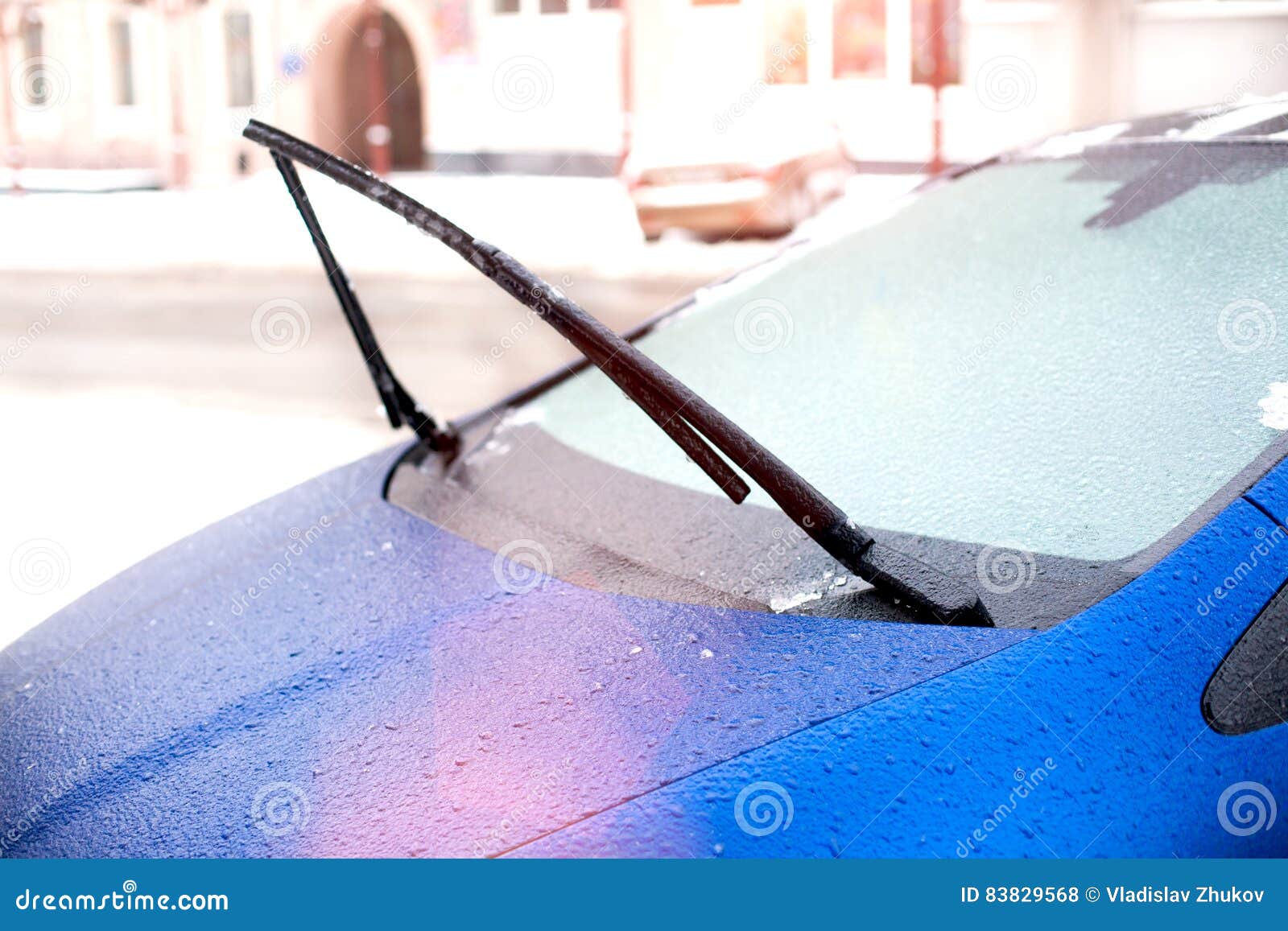 Icy car in the winter. stock photo. Image of cold, snow - 83829568