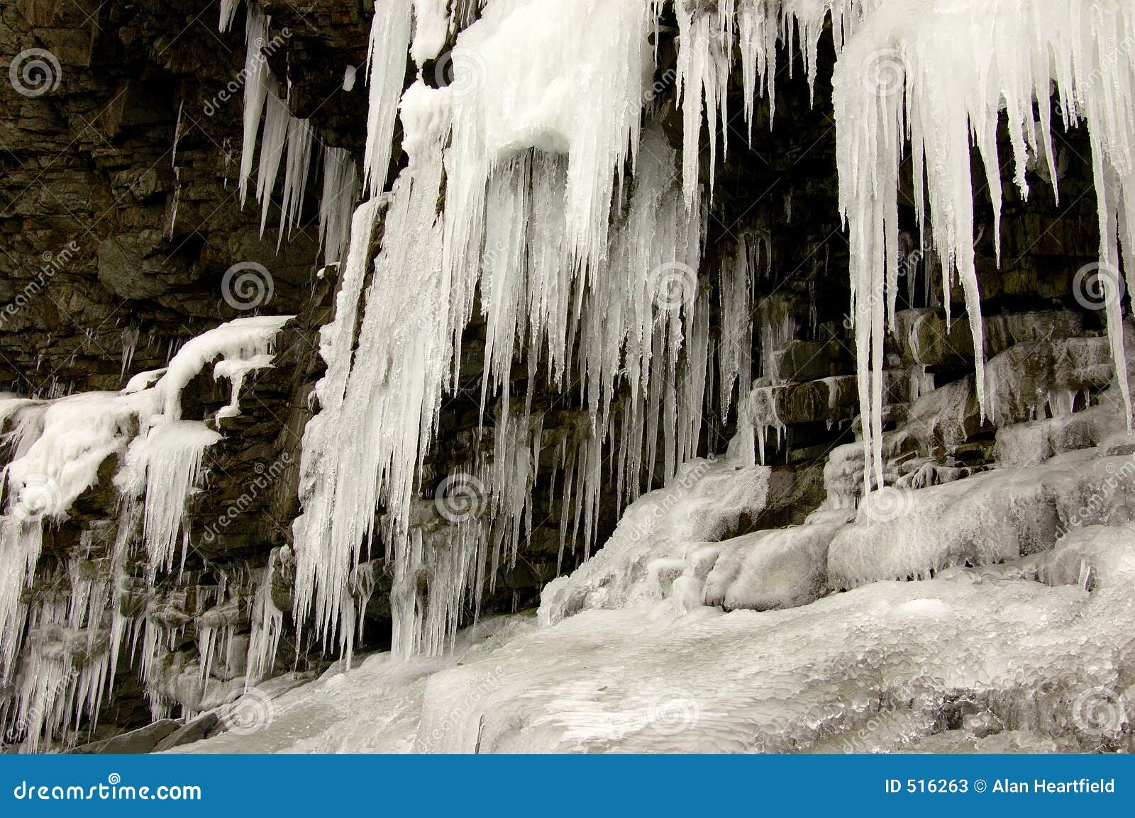 Icy cliff stock image. Image of spring, melt, cold, winter - 516263