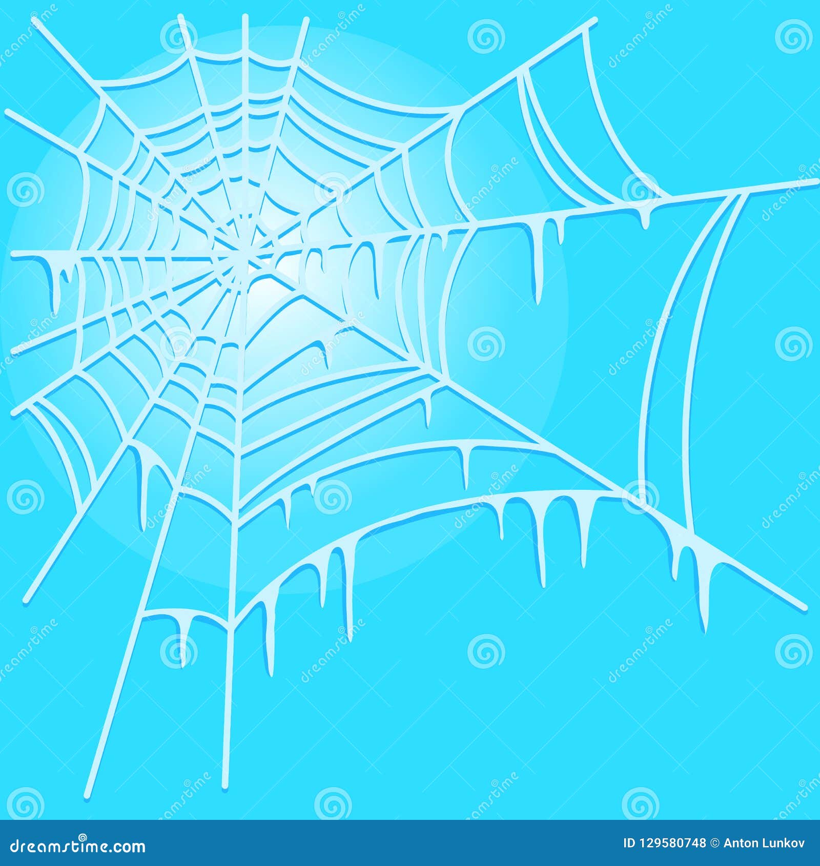 Icy Cobweb on Blue Background. Vector Illustration. Stock Vector ...