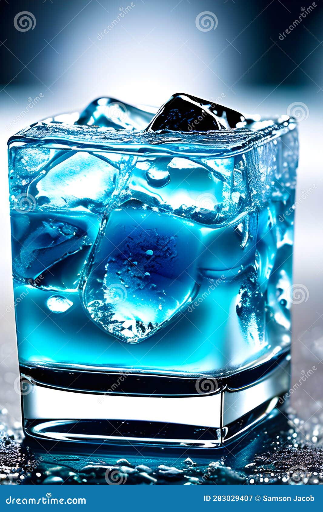 Icy Drink Spilling Ice Cubes Generated by Ai Stock Illustration ...
