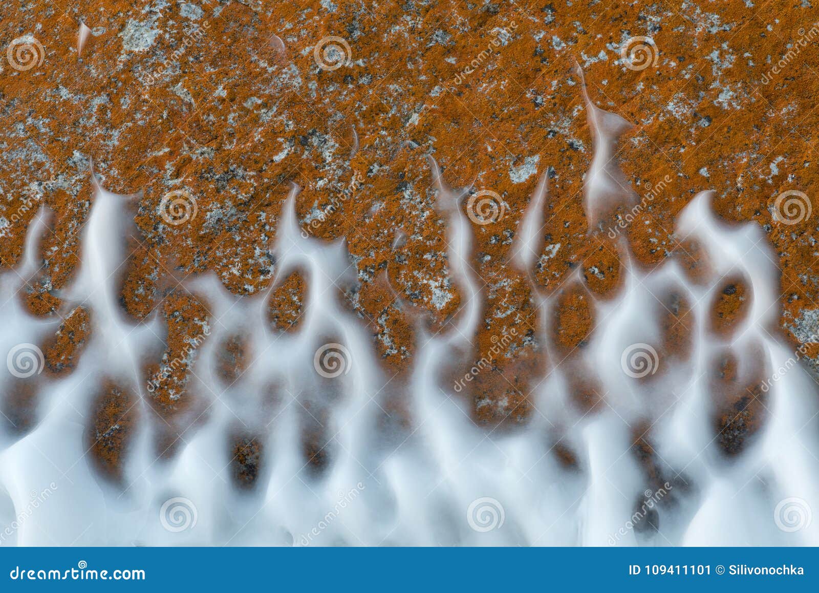 Icy Fire on the Surface of Rock Stock Image - Image of natural ...