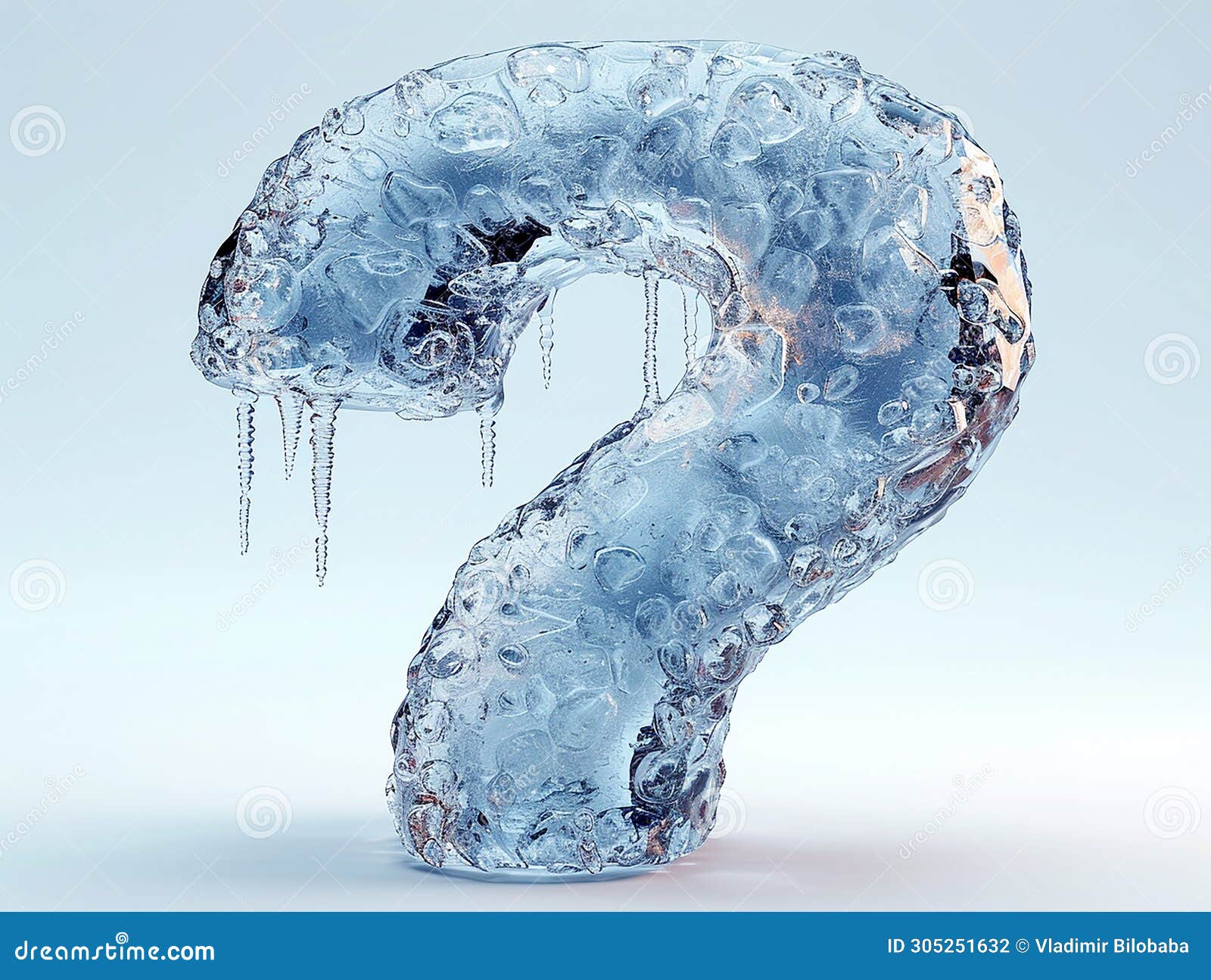 Icy Frozen Question Mark on a Light Background Stock Illustration ...