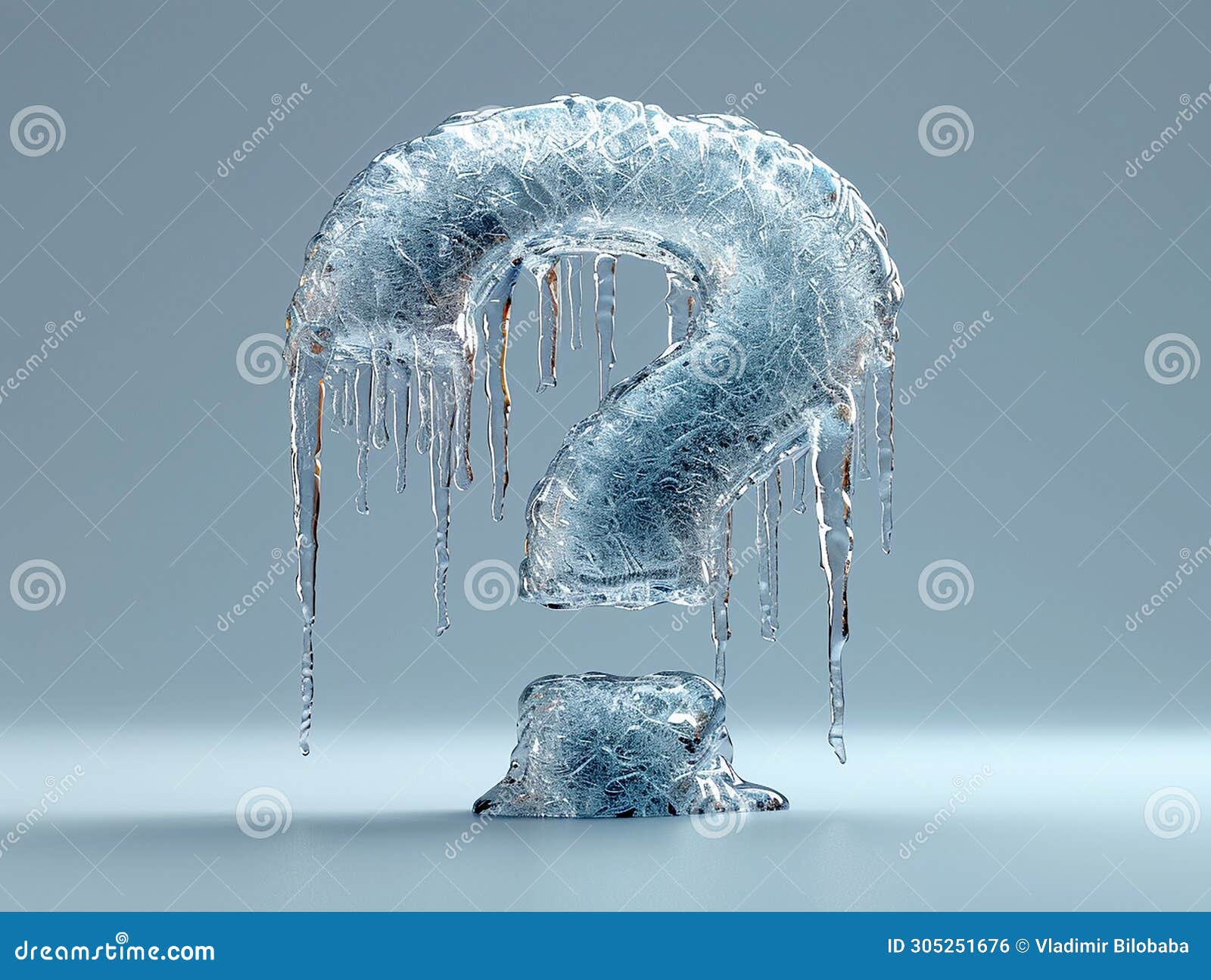 Icy Frozen Question Mark on a Light Background Stock Illustration ...