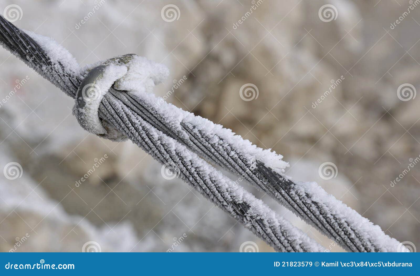 Icy iron rope stock image. Image of iron, metal, snow - 21823579