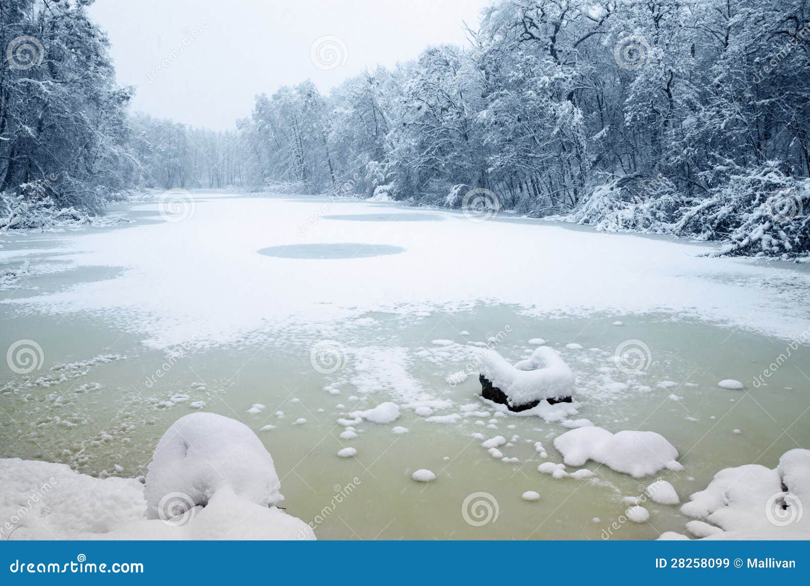 Icy lake stock image. Image of landscape, frozen, park - 28258099