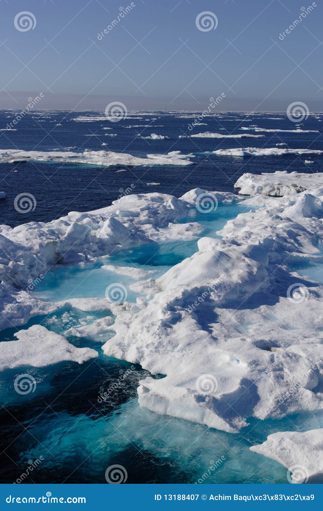 Icy landscape on water stock image. Image of shiny, canada - 13188407