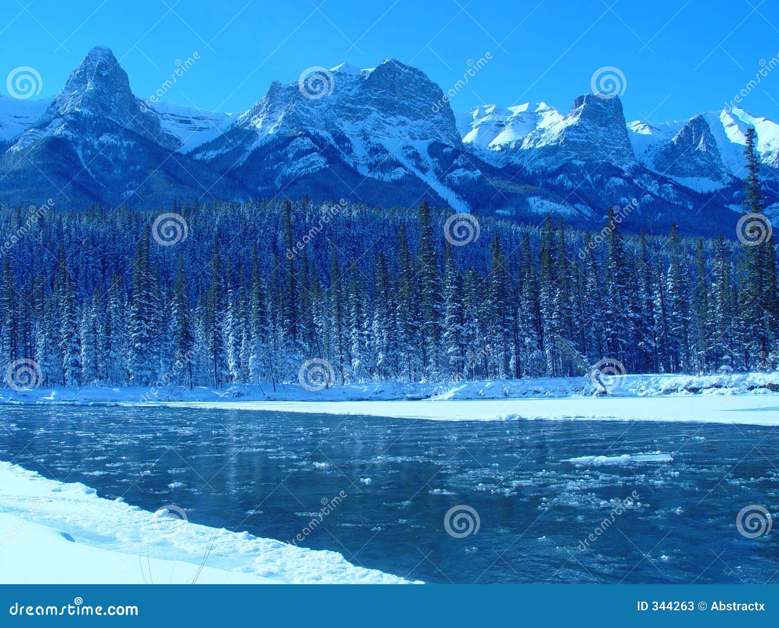Icy mountain river stock image. Image of fresh, rockies - 344263