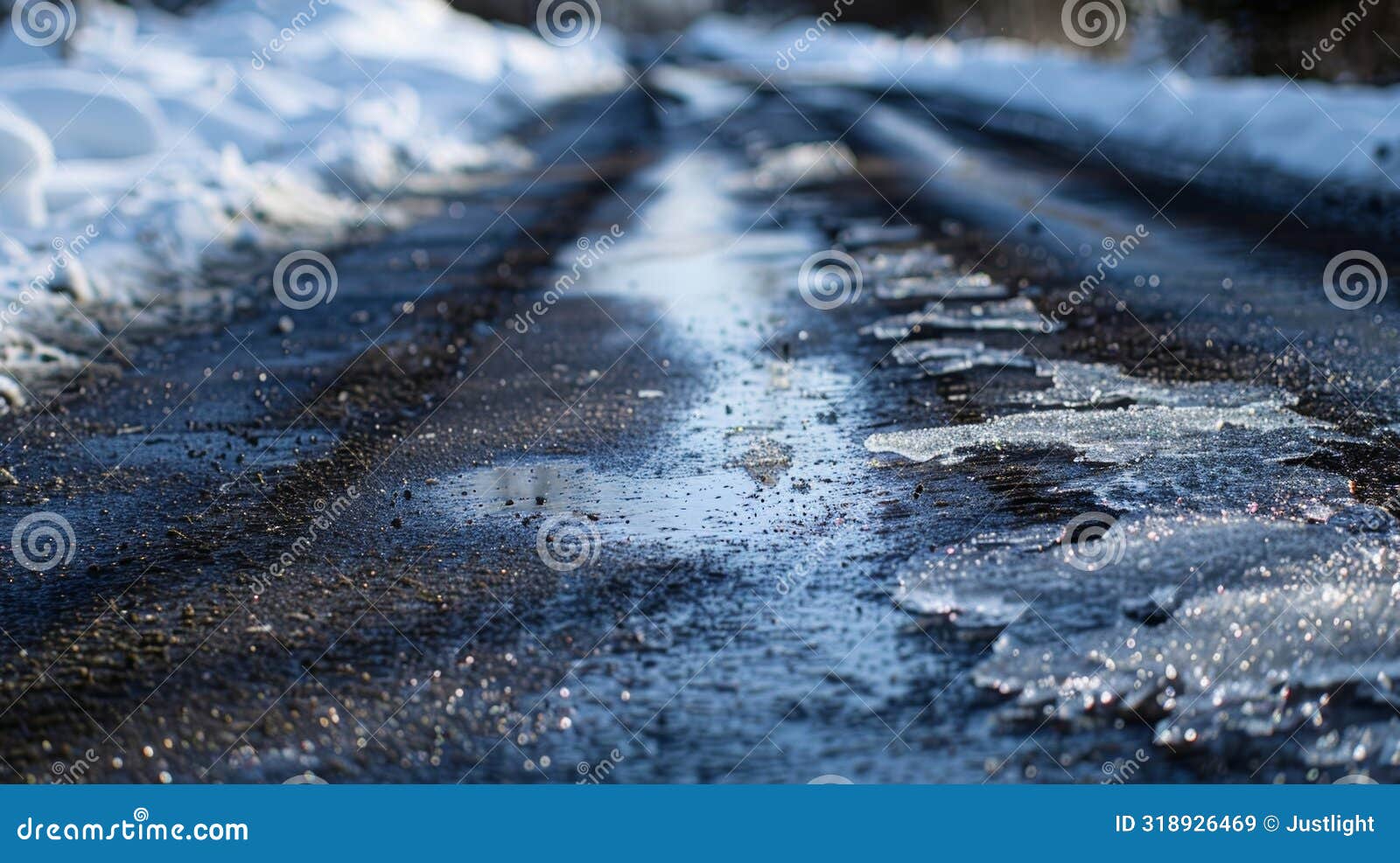 Icy Patches on Roads and Walkways Gradually Disappear Making Way for ...