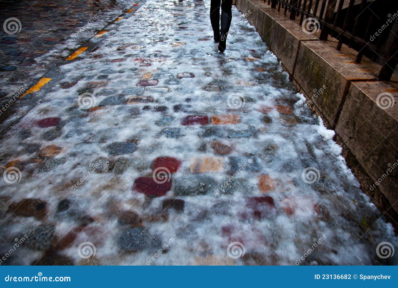 Icy pavement stock photo. Image of feet, stroll, pavement - 23136682