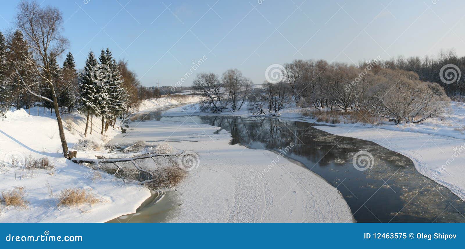 Icy river stock image. Image of outdoors, snow, river - 12463575