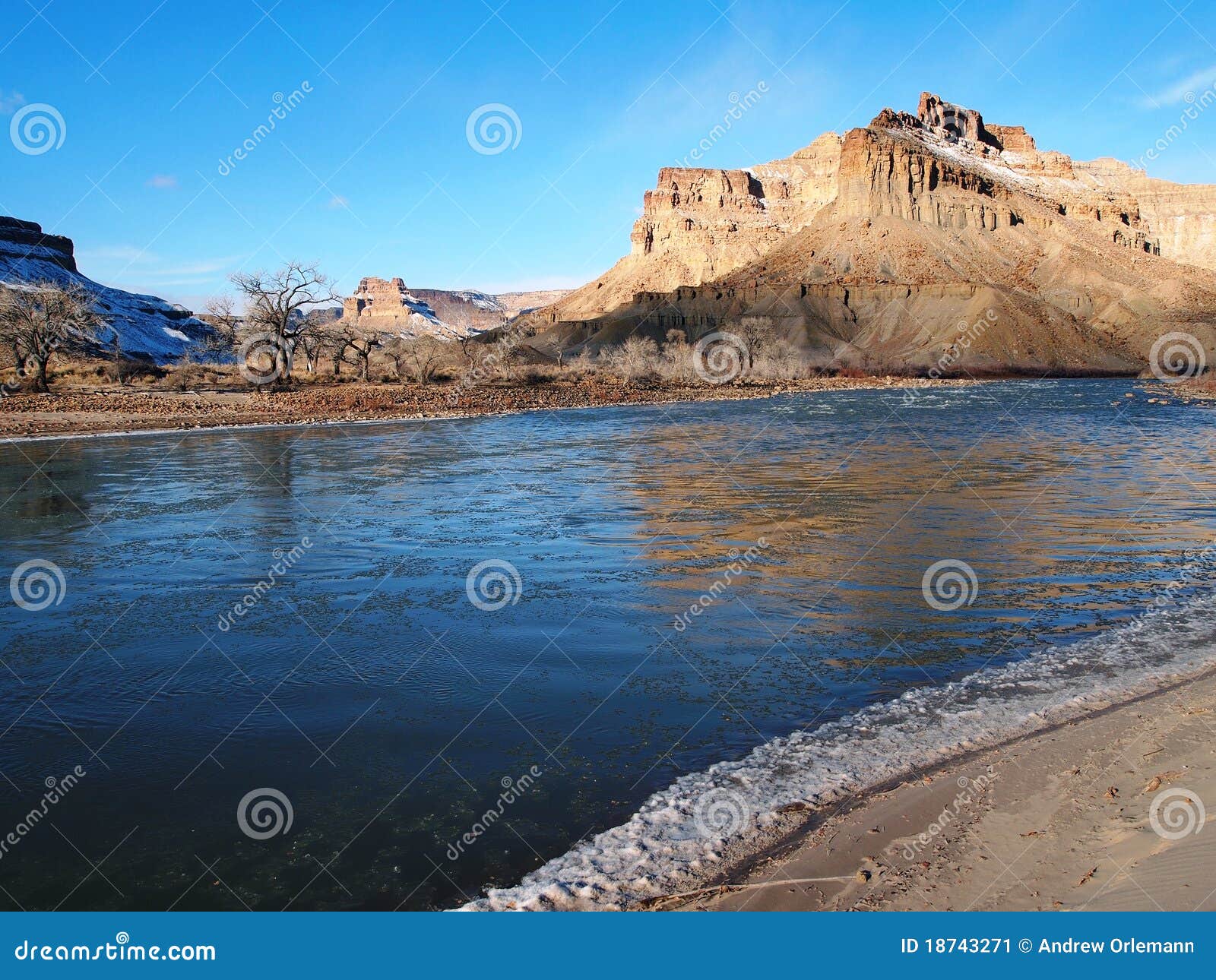 Icy River stock image. Image of rocks, scenery, beautiful - 18743271