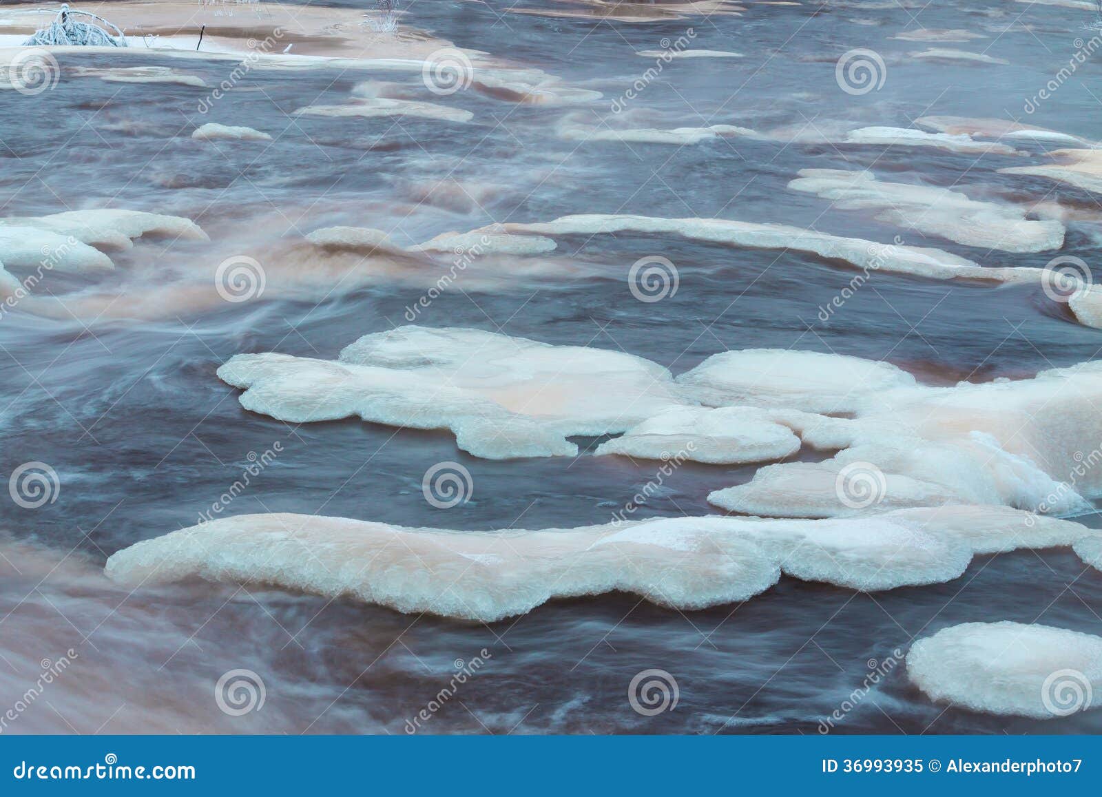 Icy river stock image. Image of snow, scene, stream, frozen - 36993935