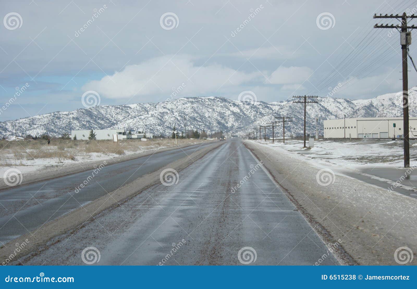 Icy road stock photo. Image of tehachapi, winter, mountain - 6515238